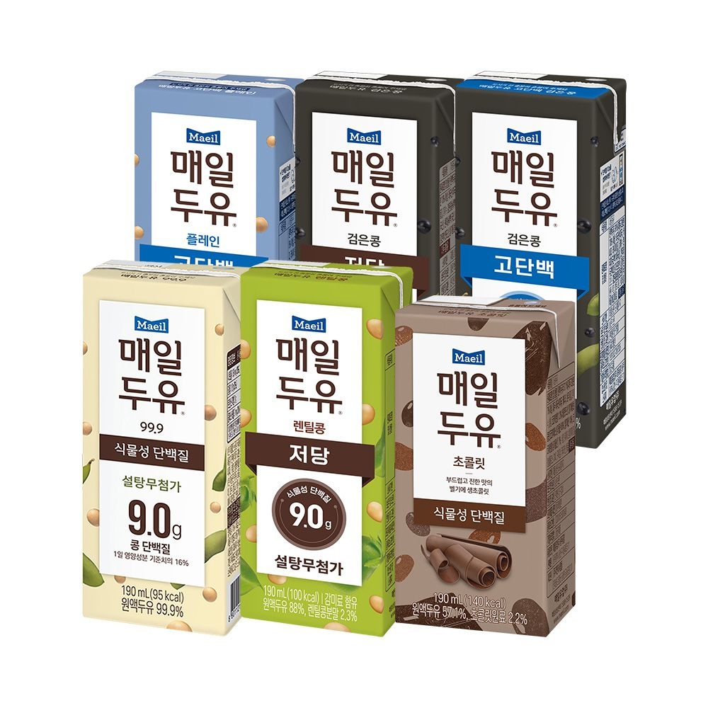 [매일]매일두유 190ml 5종 24팩 99.9/고단백/검은콩/초콜릿 : 롯데ON