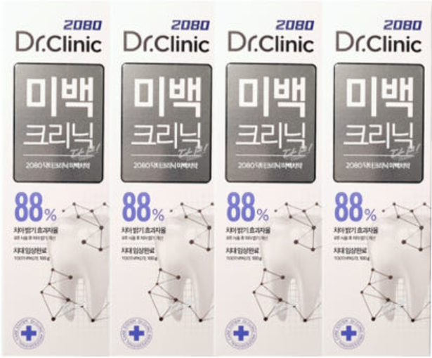 [애경]2080 닥터크리닉 미백치약 100g 4개입 : 롯데ON