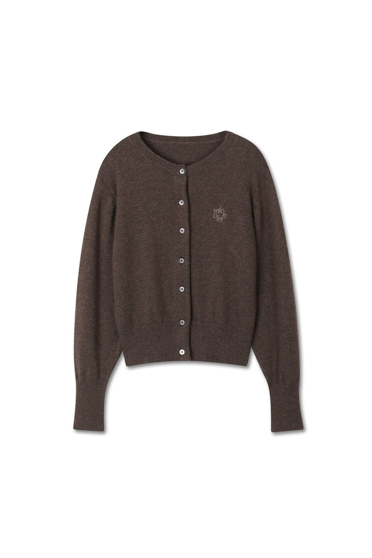 PUFF SLEEVE ANGORA WOOL CARDIGAN MOCHA BROWN : 롯데ON